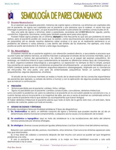 Semiolog A De Pares Craneanos Yudoc Org Udocz