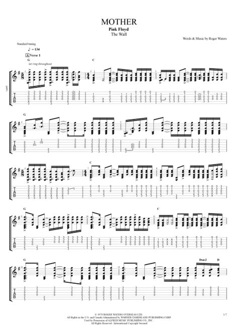 Tabs Pink Floyd The Wall