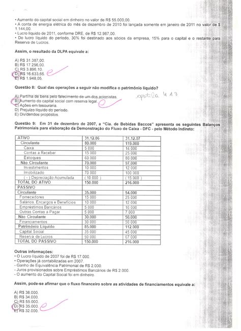 Prova Estrutura Das Demonstra Es Cont Beis Estrutura Das