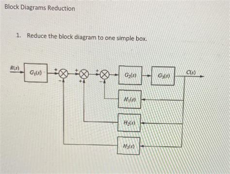 solved block diagrams reduction 1 reduce the block diagram