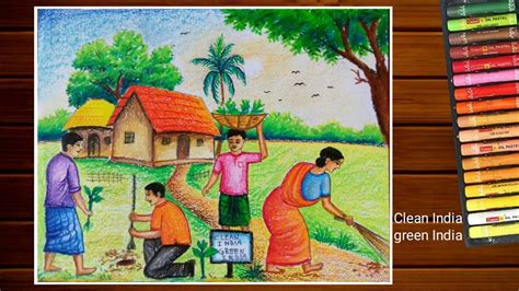 Swachh Bharat Abhiyan Drawing Clean India Green India Drawing