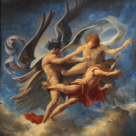 Painting Of Angels Fighting Demons Stable Diffusion