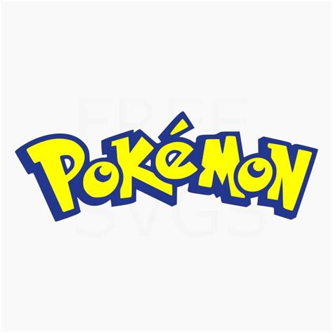 The Pokemon Logo Is Shown In Blue And Yellow