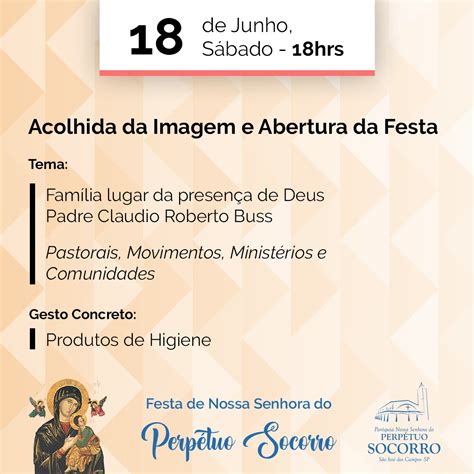 Programação Festa de Nossa Senhora do Perpétuo Socorro 2022