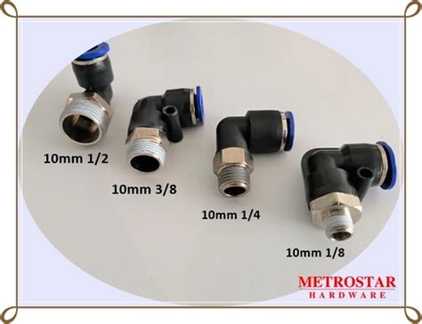 Pneumatic One Touch Fittings Male Elbow Connector 10mm