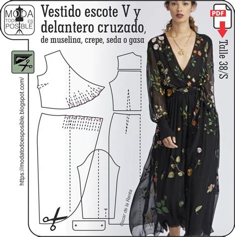 Vestido Con Delantero Cruzado Molde Gratis Sewing Clothes Women