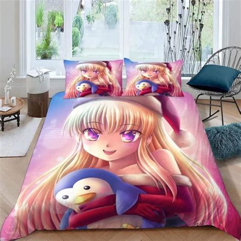 Housse De Couette 140X200 Mangas Ado Fille Parure De Lit 1 Personne