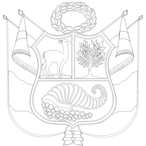 Simbolos Patrios de Perú para Colorear en 2020 Simbolos patrios