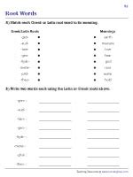 Root Words Worksheets