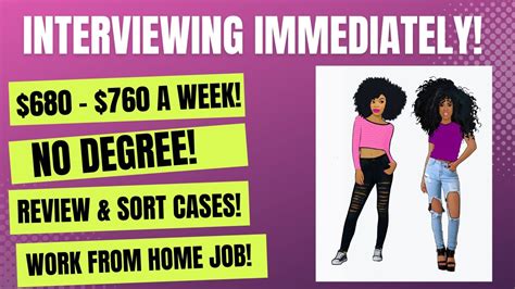 Interviewing Immediately Work From Home Job 680 760 A Week No Degree