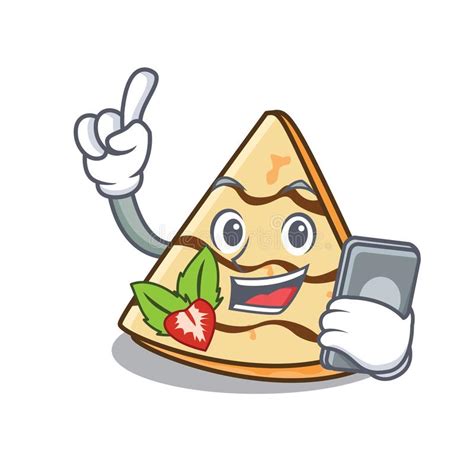 Estilo Dos Desenhos Animados Do Caráter Do Crepe Do Telefone