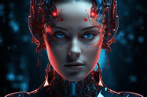 Premium AI Image AI Cyborg Futuristic Technology Human Cyber Machine