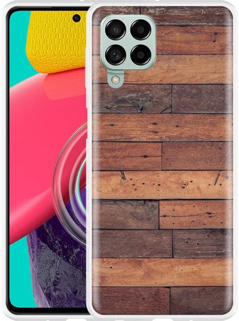 Hoesje Geschikt Voor Samsung Galaxy M53 Houten Planken Bol