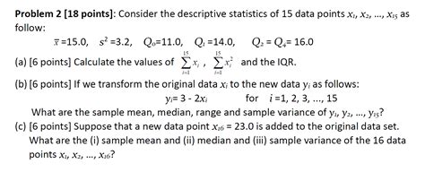 solved problem 2 18 points] consider the descriptive