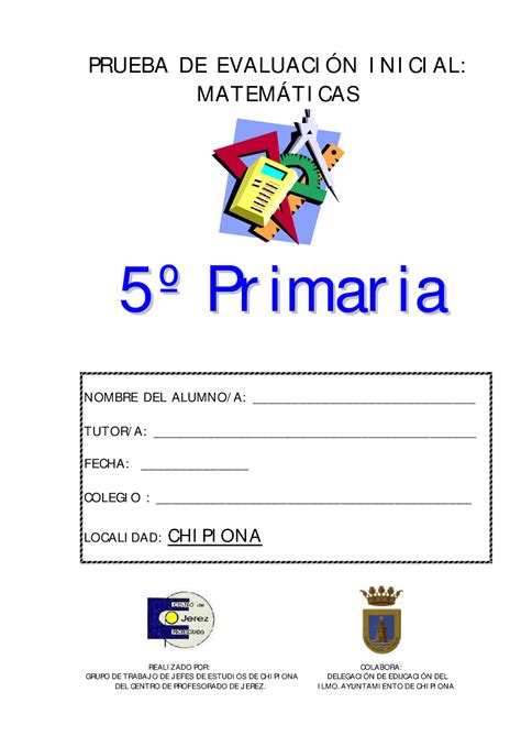 Prueba de matemc 3a1ticas 5c2ba PRUEBA DE EVALUACI ÓN I NI CI AL