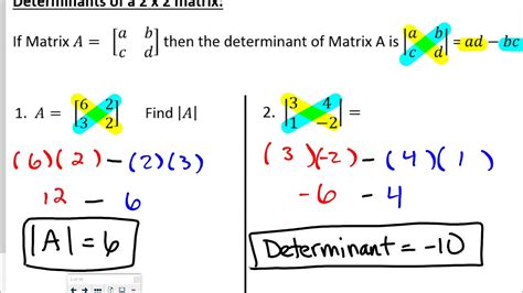 alg 2 matrix determinants youtube
