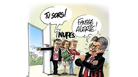 Le dessin de Chaunu Jean Luc Mélenchon et La France Insoumise au sein