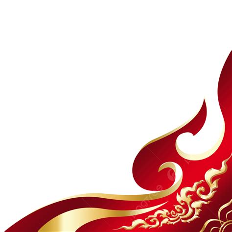 Khmer Border Thai Abstract Gold Luxurious Red Border Thai Red Png