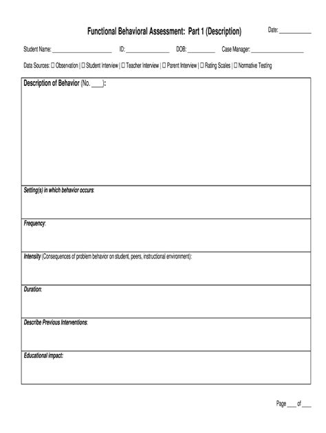 functional behavior assessment example sharedoc