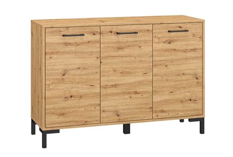 Komoda Ballarti 120 cm trzydrzwiowa Dąb artisan Komody Homebook