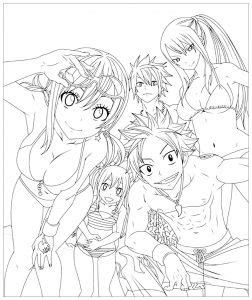 Páginas imprimibles para colorear de Fairy tail para niños Páginas de