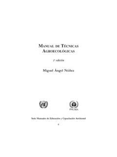 MANUAL DE TÉCNICAS AGROECOLÓGICAS UNEP manual de t 201 cnicas