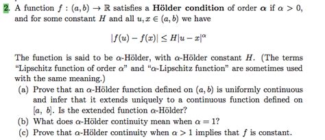 solved a function f a b rightarrow r satisfies a holder
