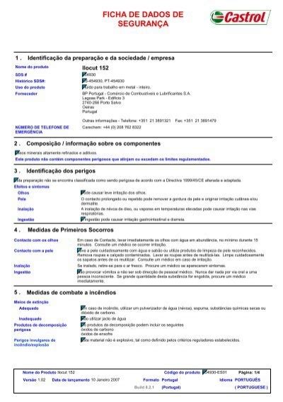 Portugal BP PDS MSDS Search