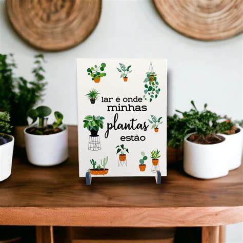 Azulejo Decorativo Para Cantinho Das Plantas A Frase Lar Onde