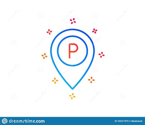 L Nea De Estacionamiento Icono Muestra Del Indicador Del Mapa De