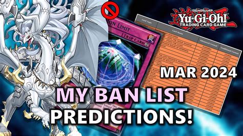 My March 2024 YuGiOh Ban List Predictions How Do We Improve The