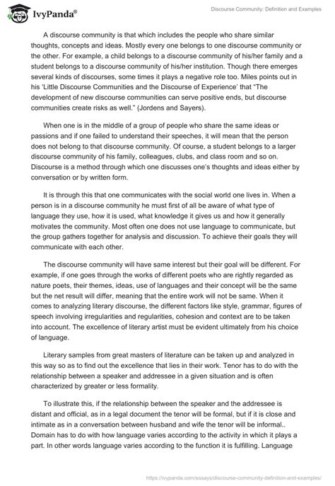 Discourse Community Definition And Examples Words Critical