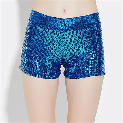 Elastic 2018 Sexy Hot Shorts Sequins Women Sexy High Waist Party Club Punk Hip Hop Singer Dancer