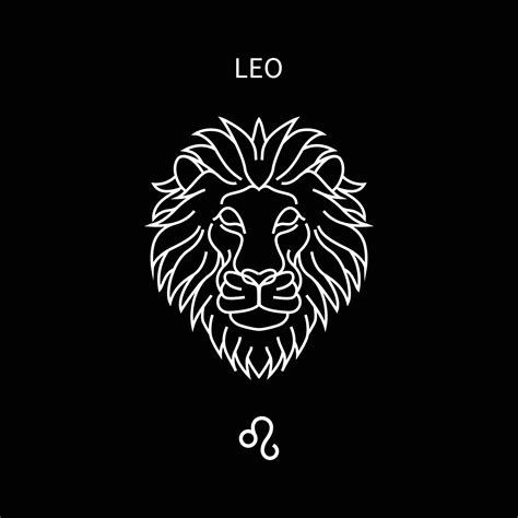 Leo Horoscope Symbol In Twelve Zodiac Constellation A Flat Line Zodiac