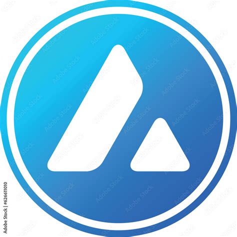 Cryptocurrency Logos In Blue Circle Avalanche Avax Coin Vector