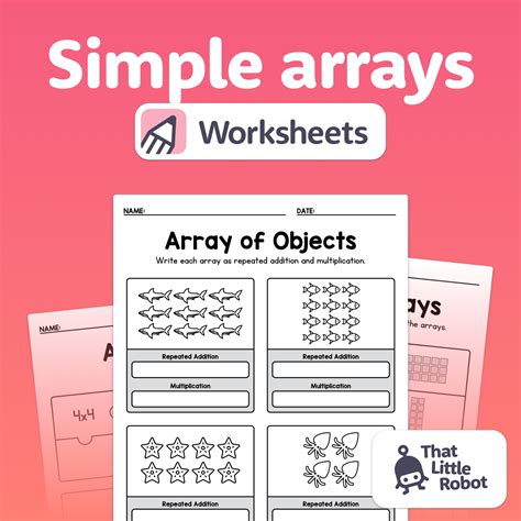 No Prep Arrays Worksheets Multiplication And Repeated Addition