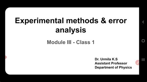experimental methods and error analysis class 1 youtube