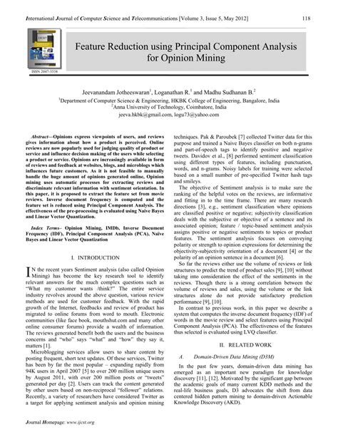pdf feature reduction using principal component analysis for opinion mining
