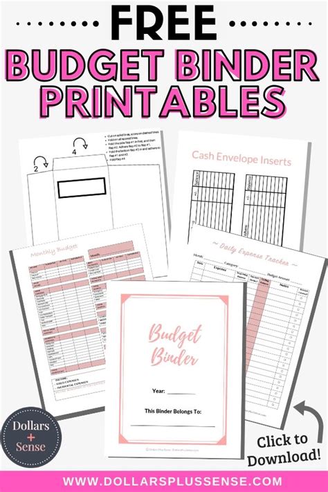 FREE Printable Budget Binder DOLLARS PLUS SENSE