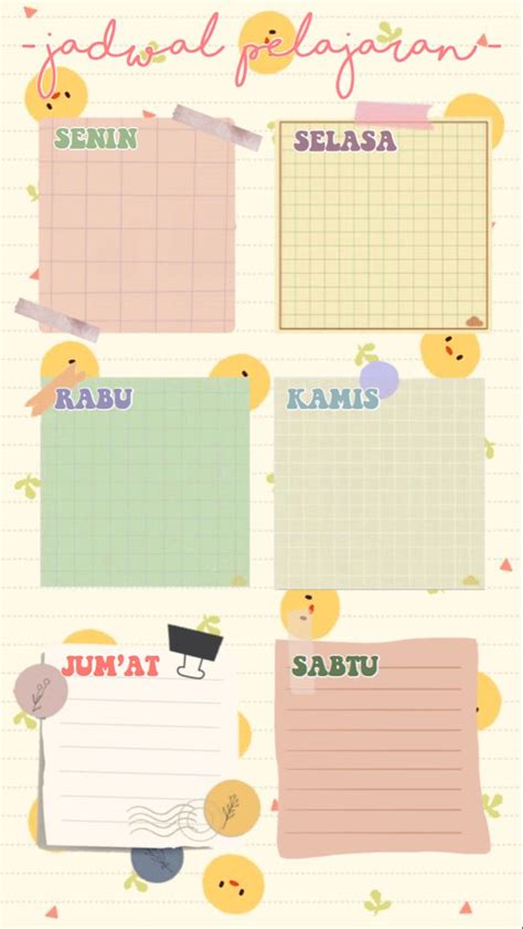 Template Jadwal Pelajaran Aesthetic Word Document Imagesee