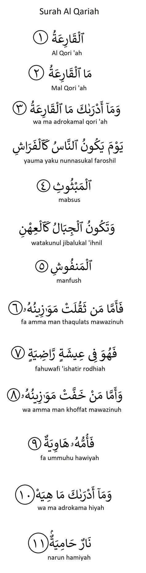 Surah Al Qariah Panduan Rumi Terjemahan Aku Muslim