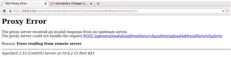 proxy error the proxy server could not handle the request post openmrs module bahmni