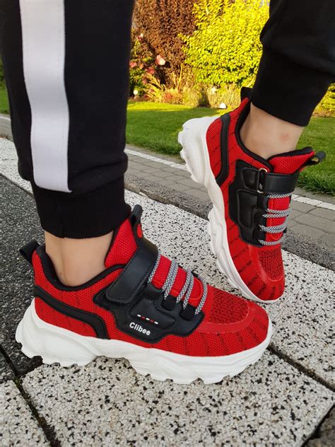 Wygodne dziecięce buty sportowe dla chłopca 31 36 BŁAŻEJ czerwone SKLEP