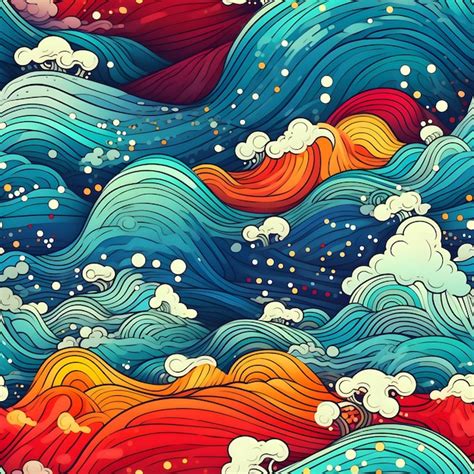 Ilustraci N Gr Fica De Ondas Y Puntos De Alto Detalle Patr N De Colores