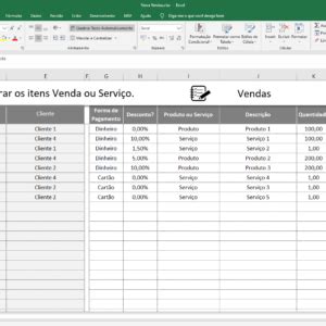 Planilha Controle de Vendas Metas Vendedor Clientes Relatórios