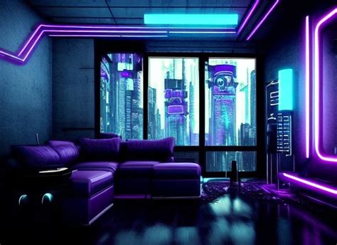 Cyberpunk Living Room Futuristic Room Ideas Cyberpunk Interior