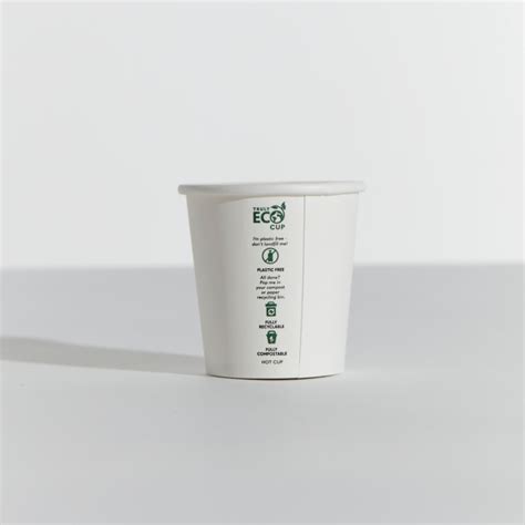 4OZ Single Wall Truly Eco Cup White Pinnacle 1000 SW04W ECO