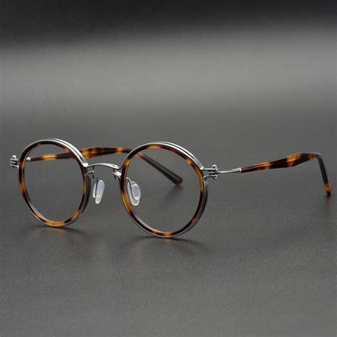 Montura De Gafas Redondas De Acetato Para Hombre Lentes Retro Claros