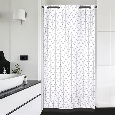 Hookless Small Stall Shower Curtain Wx H Inch No Hooks Needed Half