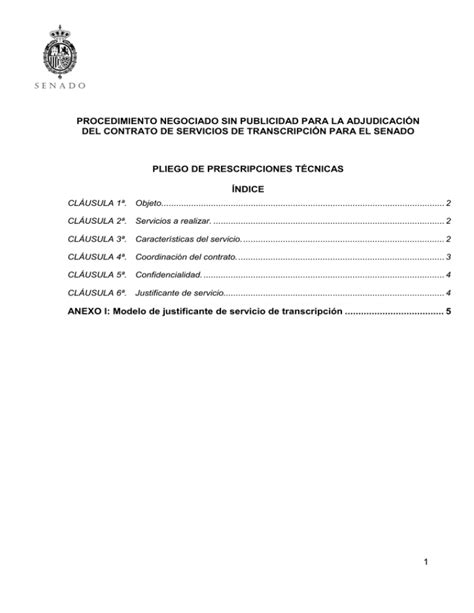 Pliego de prescripciones técnicas